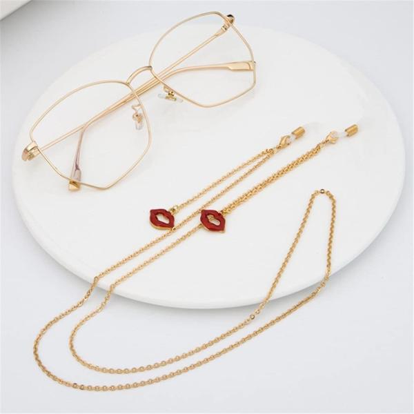 商品名HOUKAI Red Lip Pendant Cords Reading Glasses Chain Fashion Women Sunglasses Accessories Ethnic Style Lanyard Hold Str...