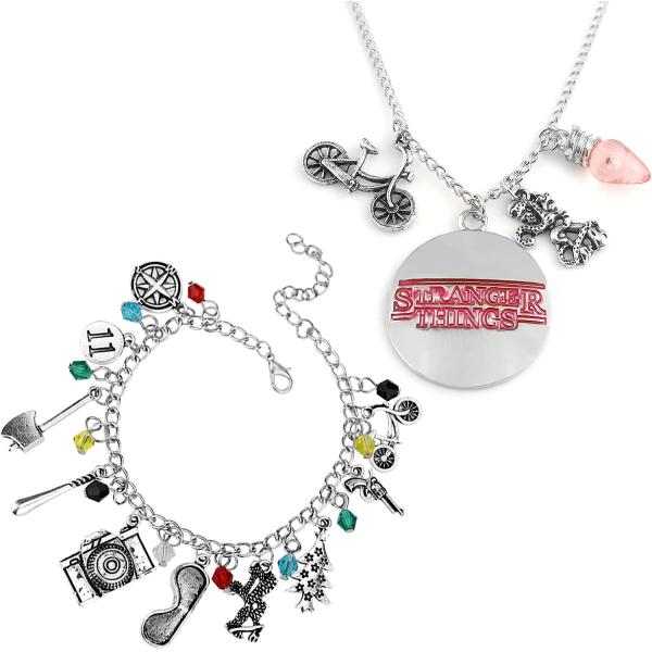 商品名Mxigek Stranger Things Wizardry Charm Bracelets Themed Friendship Bracelet &amp; Necklace Jewelry Set, Halloween Birt...