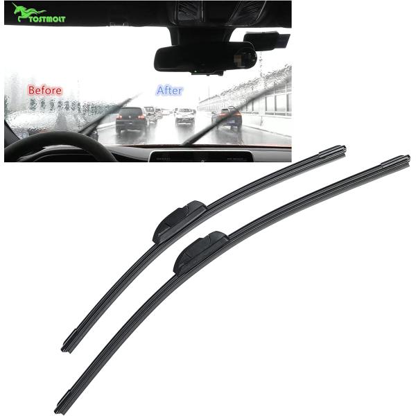 商品名tostmolt 2pcs 21""+21"" U/J Hook Bracketless Curved Premium All-Season Front Windshield Wiper Blades Set of 2 Combo P...