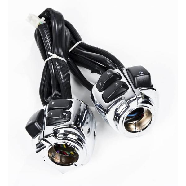 商品名AMOPACORP 2pcs Motorcycle 1 inch Handlebar Headlight Horn Turn Signal Light Switch and Wiring Harness Compatible with...