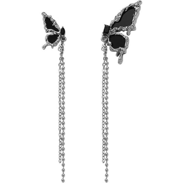 商品名Fairy Grunge Butterfly Earrings Fairycore Aesthetic Asymmetrical Tassel Chain Dangle Drop Jewelry Accessoriesブランド：CYe...