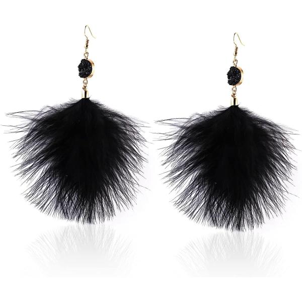 商品名Boho Feather Earrings for Women Long Dangle Earrings Bohemian Lightweight Native Feather Tassel Earrings for Women Gi...