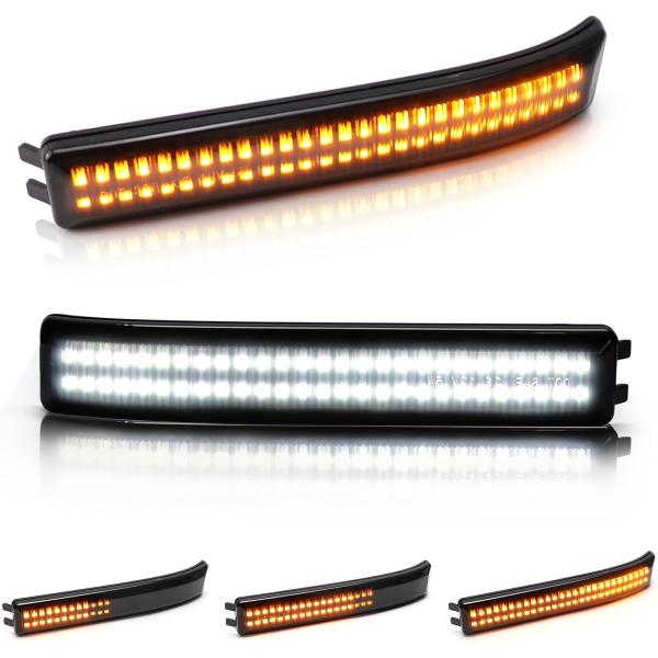 商品名Sequential Switchback Side Mirror Turn Signal Lights for 2009-2014 Ford F150 and Raptor SVT, Smoked Lens LED Mirror M...
