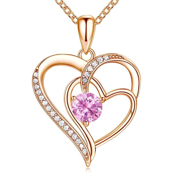 商品名OR OLD RUBIN ハート ネックレス レディース 10, ゴールド, キュービックジルコニアHeart Necklace for Women, 18K Gold Over 925 Sterling Silver Necklac...
