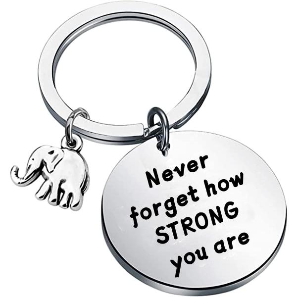 商品名インスピレーションを与えるギフト 象のギフト エレファントキーチェーン Never Forget How Strong You Are キーリング 誕生日 卒業 クリスマス 感謝祭ギフト 友達 家族 動物愛好家 ジュエリー, Neve...