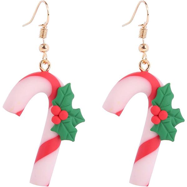 商品名女性用クリスマスイヤリング かわいいクリスマスツリーチャーム ダングルドロップイヤリング ハンドメイド ポリマークレイ 雪だるま 星 ステートメントイヤリング クリスマスパーティーの記念品 ジュエリーフェスティブ装飾アクセサリー, 粘...