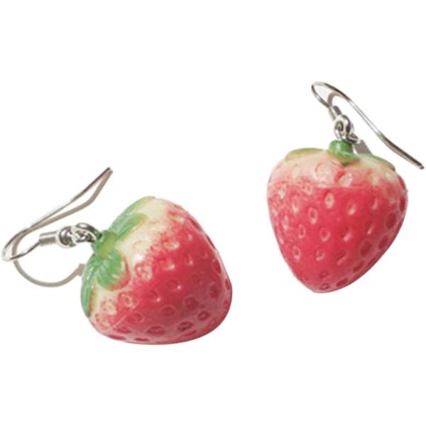 商品名HJINGBIN Sweet for Women Cute Stereo Strawberry Pendant Earring Ear Hook Stylish Accessories for Women Girls Convenie...