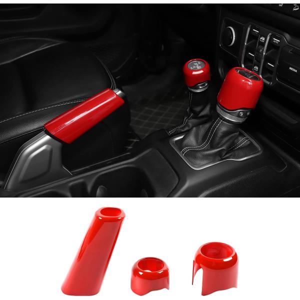 商品名RT-TCZ Gear Shift Knob Cover Trim Handbrake Cover Drive Mode Shift Knob Cover Decorative Interior Accessories for Jee...