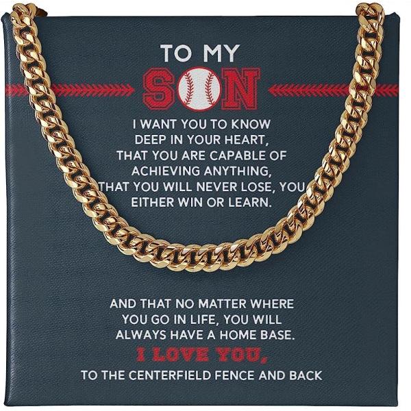 商品名HENMINK Custom Boys Baseball Necklace To My Son From Mom, Son Pendant Gifts From Dad to Baseball Player, Inspiration ...