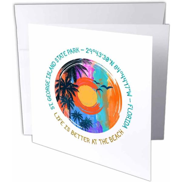 商品名3dRose St. George Island State Park, Florida. Life is better at the. - Greeting Cards (gc-363933-5)ブランド：3dRose商品サイズ：I...