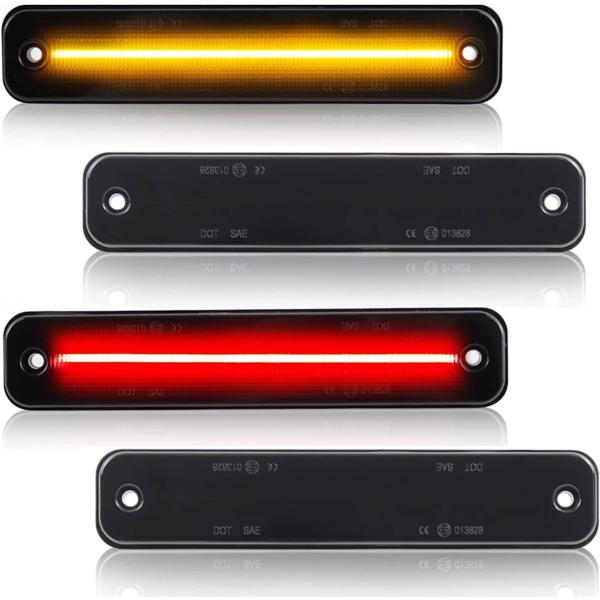 商品名LED Side Marker Lights for 2003-2009 Hummer H2, Smoked Lens Amber Front Rear Red Side Fender Turn Signal Lamps Kits, ...