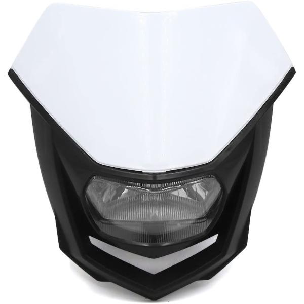 商品名Qtqgoitem Universal Black White Plastic Shell Motorcycle Streetfighter White Headlight Head Lamp (Model: 3fe b70 cfa ...