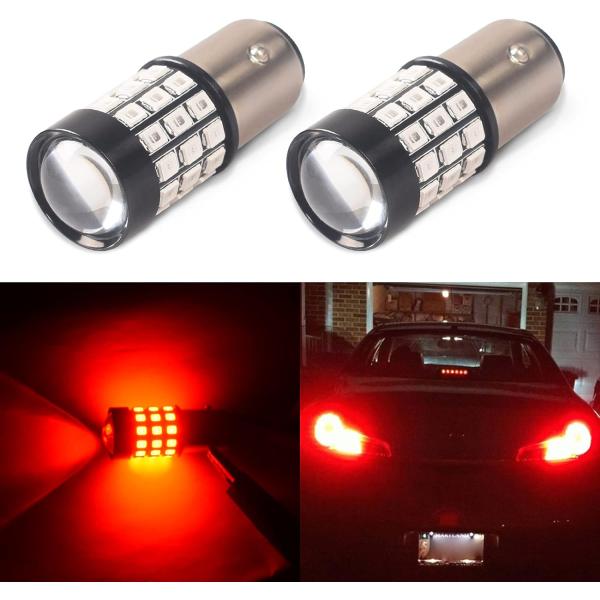 商品名morefulls 1157 ストロボブレーキライト LED電球 点滅 BAY15D 1016 1034 S25 LED電球 レッド プロジェクター交換用 テールブレーキストップライト用morefulls 1157 Strobe Br...