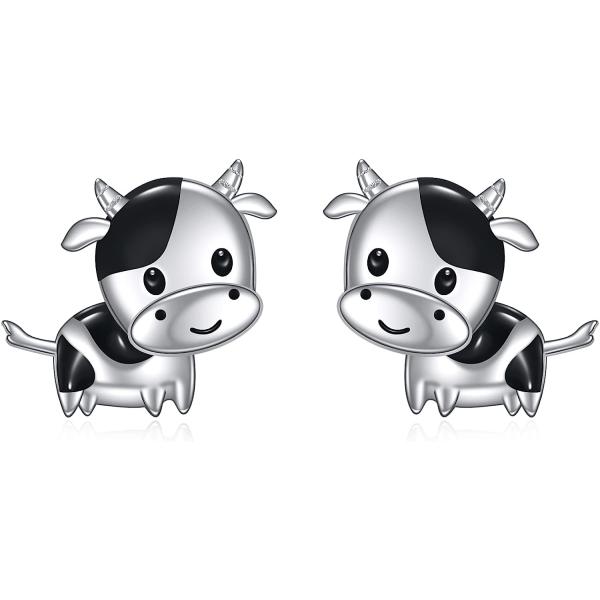 商品名WTENIY 牛のピアス スタッド 925 スターリングシルバー 動物イヤリング 牛がテーマのジュエリー 彼女 牛 愛 バレンタインデー 誕生日ギフト, スターリングシルバー, 宝石なしWTENIY Cow Earrings Stud...