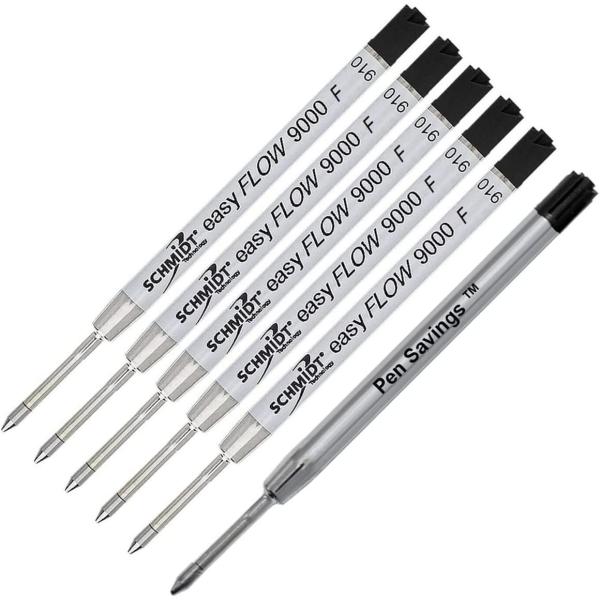 商品名ペン節約コンボパック Schmidt イージーフロー 9000 ファインポイントペンリフィル パーカーボールペン対応 標準インクリフィル 1本 (ブラック)Pen Savings Combo Pack, 5 Schmidt Easy ...