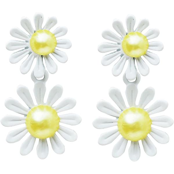商品名Earrings Earrings Flower Daisy Sen Fresh Little Earrings Temperament Alloy Earrings Pearl Hoop Earrings Small Fashion...