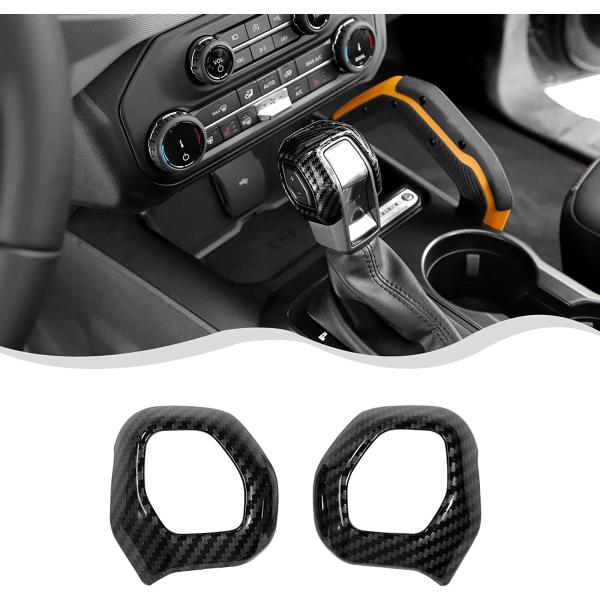 商品名HTHE for Ford Bronco 2021 2022+ Center Console Gear Shifter Knob Cover Compatible with Ford Bronco 2021 2022 + (Carbo...