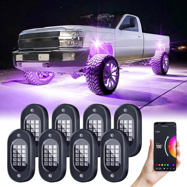 商品名Honalia 8 Pods Underglow Lights with APP Control Music Mode 120 LEDs, Multilcolor RGB Rock Lights for UTV ATV Four Wh...