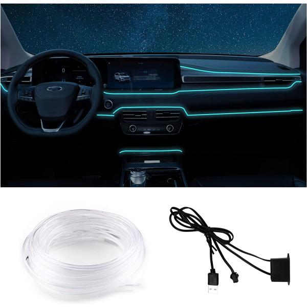 商品名5M EL Wire LED Strip Lights USB Auto Ambient Neon Lighting Kit 5V with Fuse Protection Car Interior Decoration Fit fo...