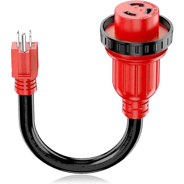 商品名Miytsya 1 PC 30 Amp to 110 Volt RV Connector, NEMA 5-15P to NEMA TT-30R Twist Lock Electrical Power Adapter, with Gri...