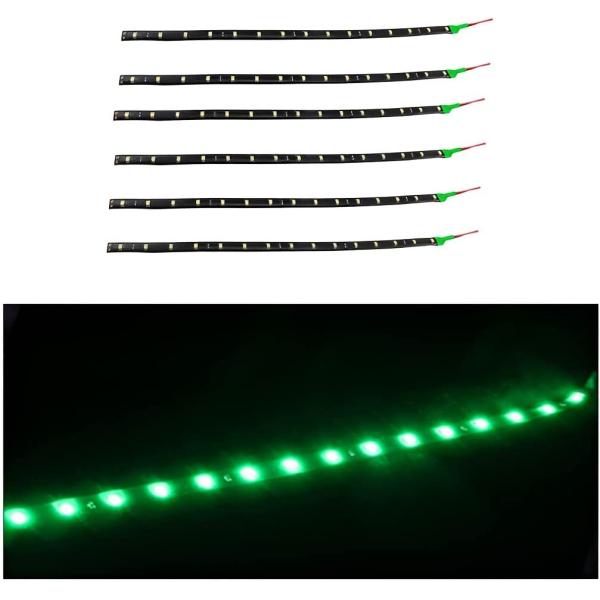 商品名Car LED Strip Light, DC 12V Waterproof Light Strip for Cars, 6PCS 15 SMD Cuttable Connectable Car Underglow Decoratio...