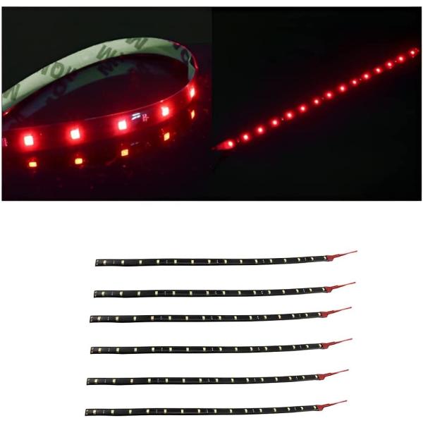 商品名Car LED Strip Light, DC 12V Waterproof Light Strip for Cars, 6PCS 15 SMD Cuttable Connectable Car Underglow Decoratio...