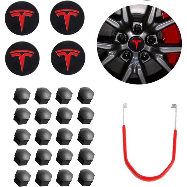 商品名YuetMei Tesla Model Y 3 S X Wheel Center Hub Cap Kit 4 Hub Center Cap + 20 Lug Nut Cover (Red)ブランド：YuetMei商品サイズ：高さ：4....