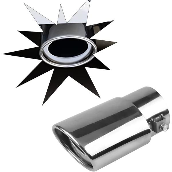 商品名Stainless Steel Car Exhaust Tip, 5.5"" Universal Exhaust Pipe, Modification Tail Throat Tail Pipe, Steel Exhaust Tips...