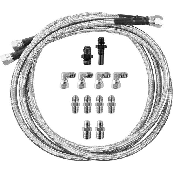 商品名MuHize Transmission Cooling Hose - Upgraded 70 Inch SS Braided Transmission Cooler Line, Heavy Duty Transmission Cool...