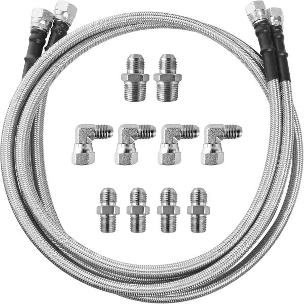 商品名MuHize トランスミッション冷却ライン 6AN ステンレススチール 編組ライン 52インチ Chevy Ford Mopar GM GMC Buick Cadillac用 トランスミッションクーラーホースラインキット TH350 ...