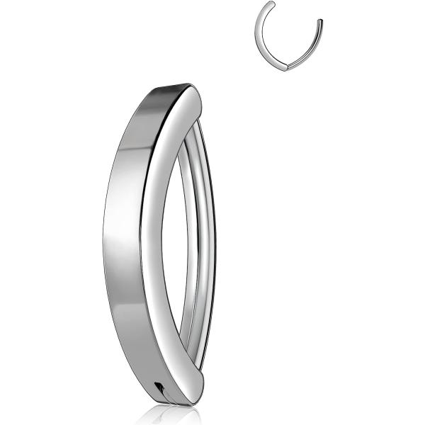 商品名Melighting チタンベリーボタンリング 女性用 14G ベリーリング クリッカー G23 ベリーピアス フープ リバースカーブベリーバーベル へそバーベル ボディピアス ジュエリー, 金属, チタンMelighting Tit...