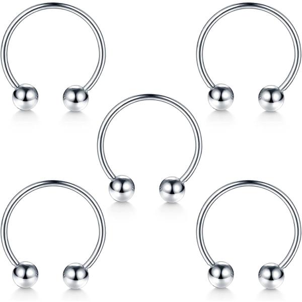 商品名20G Fake Nose Ring Stainless Steel Fake Septum Ring Faux Clip On Nose Ring Hoop for Women Menブランド：商品サイズ：高さ：1.3 cm横幅：5...