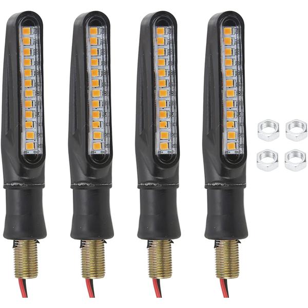 商品名Motorcycle Signal Lights 4PCS 12V Brake Lights Motorcycle Indicators Flowing Turn Signal LEDs Bulbs Front Rear Daytim...