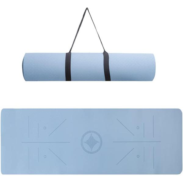 商品名TPE Yoga Mat SKY BLUE Non Slip, Eco Friendly Fitness Exercise Mat with Carrying Strap,Pro Yoga Mats for Women,Workout...
