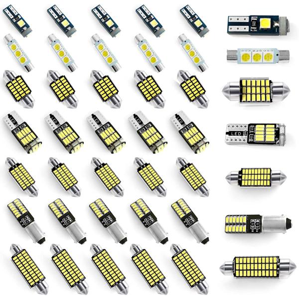 商品名QUICTO 42pcs Car Purpose Led Bulb, 28mm, 31mm, 36mm, 41mm, Ba9s, T5, T10 Led Bulb Kit, Can Be Used for Car Interior L...
