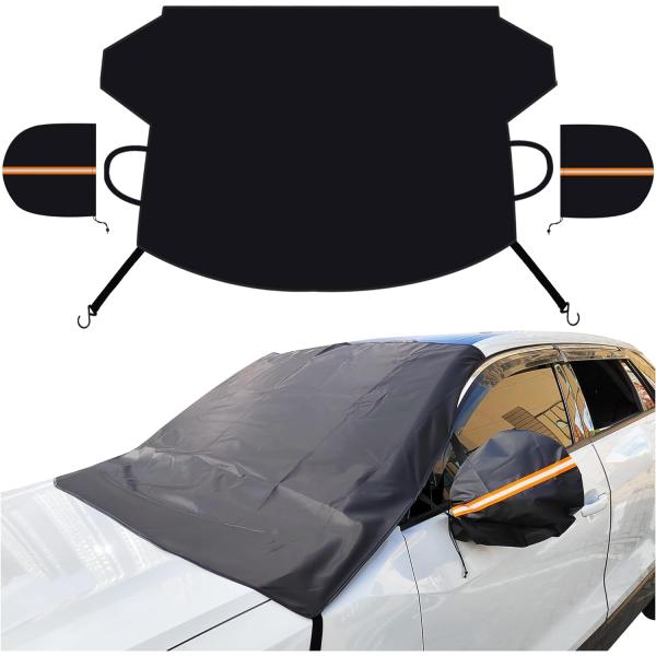 商品名Aokdom 防水 車のフロントガラスカバー 氷と雪用 反射ストリップ+サイドミラーカバー 霜と雪除去 フロントガラススノーカバー 全天候対応 ほとんどの車にフィットAokdom Waterproof Car Windshield C...