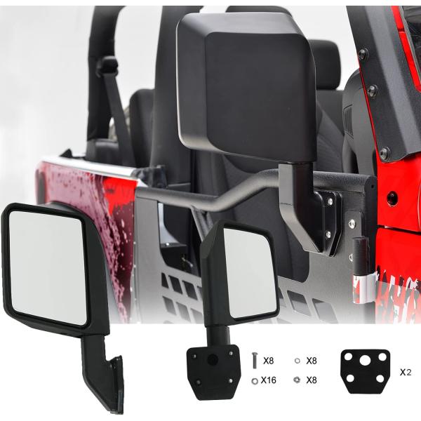 商品名ZORASEN サイドミラー ハーフドア チューブラードアサイドビューミラー 反射ミラー ジープラングラーCJ7 YJ TJ JK JL/グラディエーターJT/Cherokee XJ用 1組ZORASEN Side Mirrors f...