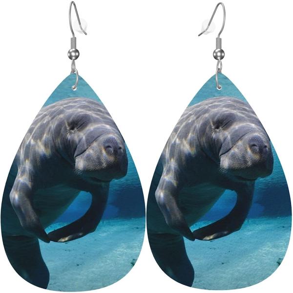 商品名ZOBOTA Cute Sea Animal Manatee Double-Sided Printed Drop Dangle Earrings, Lightweight Christmas Earrings Holiday Part...
