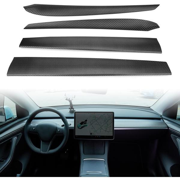 商品名WonVon fit for Tesla Model 3 Dashboard Cover, Dash Wrap Cover Door Trim Carbon Fiber fit for 2021 2022 Model 3/Y Acce...