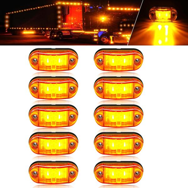 商品名ALFU 10 Pack Purple DC12-24V IP68 Waterproof LED Trailer Lights Kit Front Rear LED Side Marker Clearance Indicators L...