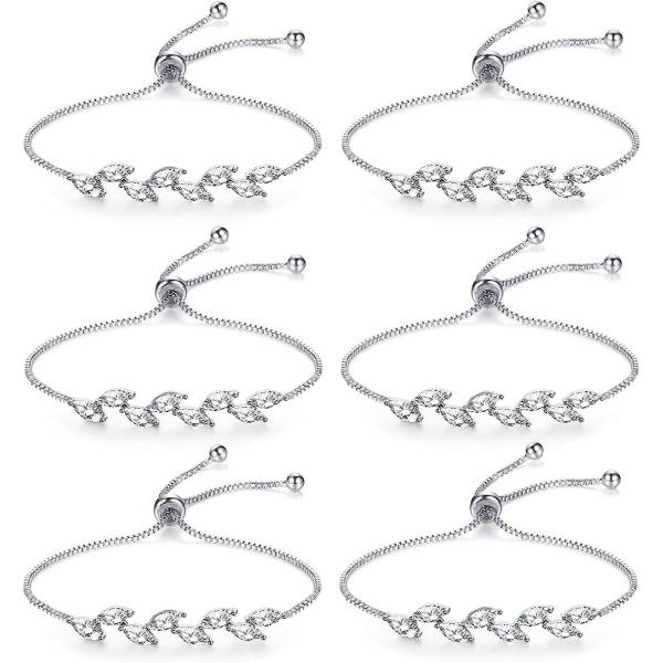 商品名DHQH Bridesmaids Gift Set of 6 or 4 Bridesmaid Bracelet 18K Gold Plated Leaf Bracelet I Couldn’t Tie a Knot Without Y...