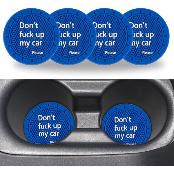 商品名SINGARO カーカップコースター 4個 ユニバーサル 滑り止め 埋め込みカーカップホルダーコースター 車内アクセサリー おもしろいなりすまし 男女兼用 ギフト ダークブルーSINGARO Car Cup Coaster, 4PCS...