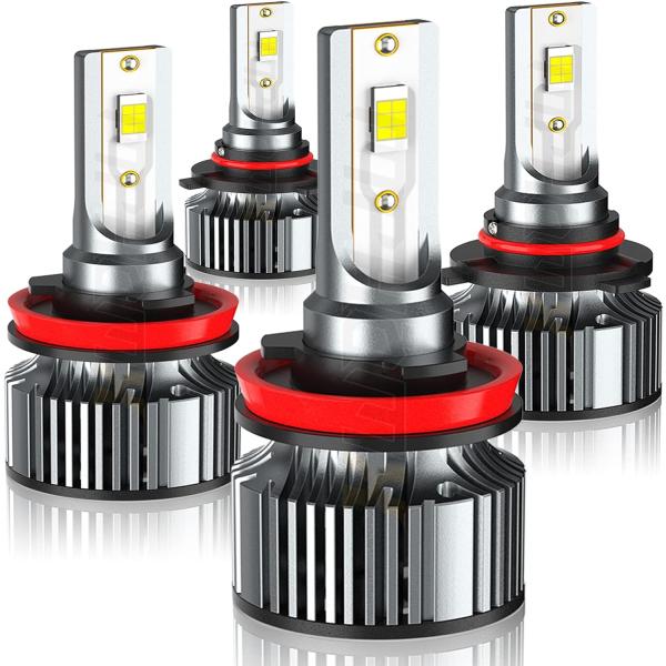 商品名XWQHJW Compatible For Jeep Grand Cherokee 2011 2012 2013 2014 2015 2016, 9005 H11 LED Bulbs Replacement Halogen, 6000...