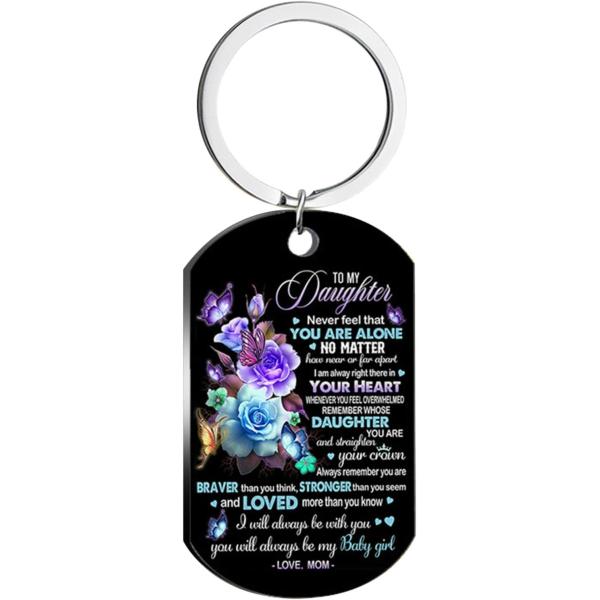 商品名Accessory Stainless Steel Never Feel That You are Alone Color Print Necklace Key Chain Letter Pendant (B, One Size)ブラ...