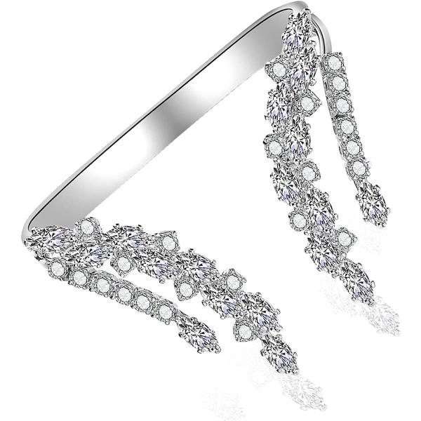 商品名Aprilery Three-Finger Statement Ring Palm for Women, Fashion CZ Crystal Adjustable Rings Cocktail Open Multiple Ring ...