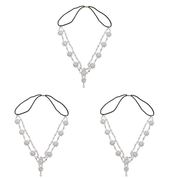 商品名Beaupretty Wedding Hair Piece 3pcs headpiece with Bling Hoop Layered Flower Pendant Tassel Nightclub Elastic Supplies...