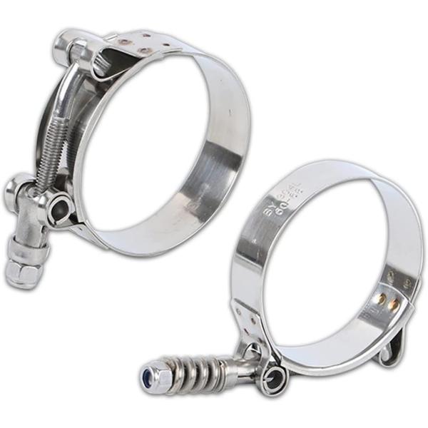 商品名jeseny 2 PCS T-Bolt Hose Clamp Stainless Steel, Working Range 108mm - 116mm for 4"" Hose ID, Stainless Steel Turbo In...