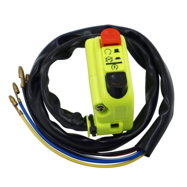 商品名FSFY 7/8"" Universal Handlebar Switch Motorcycle 12V ON/Off Start Kill Light Switch Light Green Compatible with Headl...