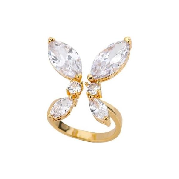 商品名Oyalma Bling Zircon Butterfly Ring Opening Crystal Finger Rings Wedding Couple Ring Jewelry Accessories For Women Mom...