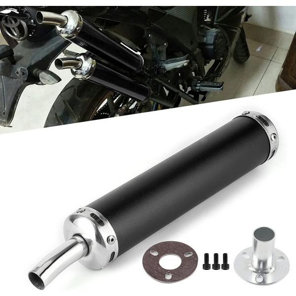 商品名Motorcycle Exhaust Muffler Pipe, Stainless Steel Exhaust Muffler Silencer, 20mm/0.8in Modified Exhaust Adapter Connec...